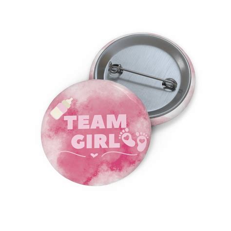 Team Girl Gender Reveal Pins Team Girl Pink Tye Dye Baby Pink Sizes Avaliable Indoor