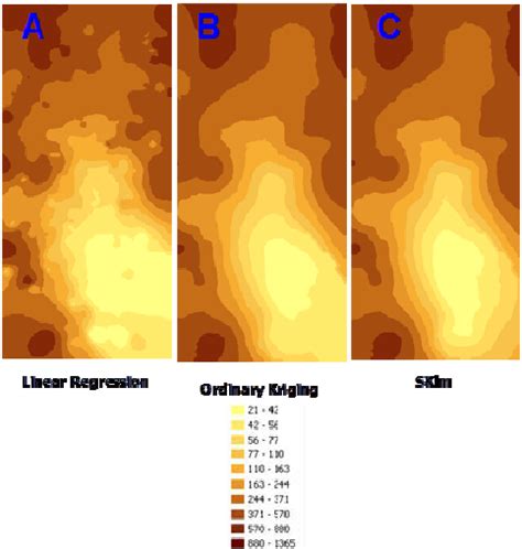 Relative Mse Of Prediction Produced By Each Geostatistical Algorithm