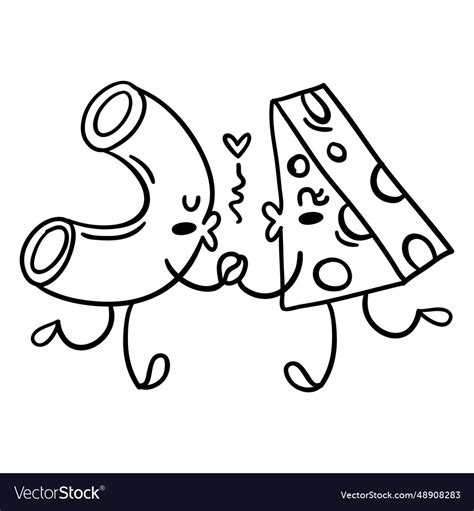 Macaroni Cheese Love Stroke Royalty Free Vector Image
