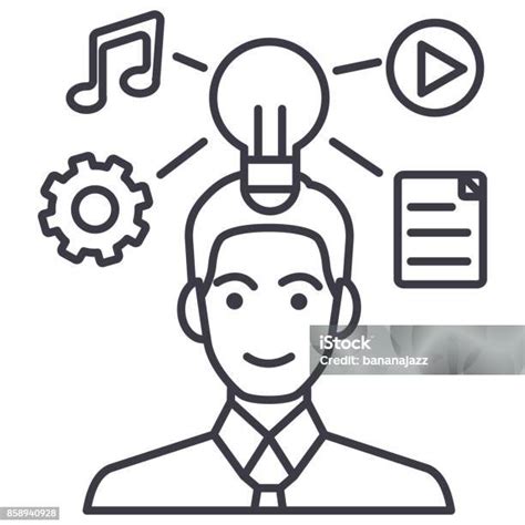 아이디어 생성 사업 마케팅 계획 벡터 라인 아이콘 기호 그림 배경 편집 가능한 선 개념에 대한 스톡 벡터 아트 및 기타 이미지 개념 개념 기호 경영자 Istock