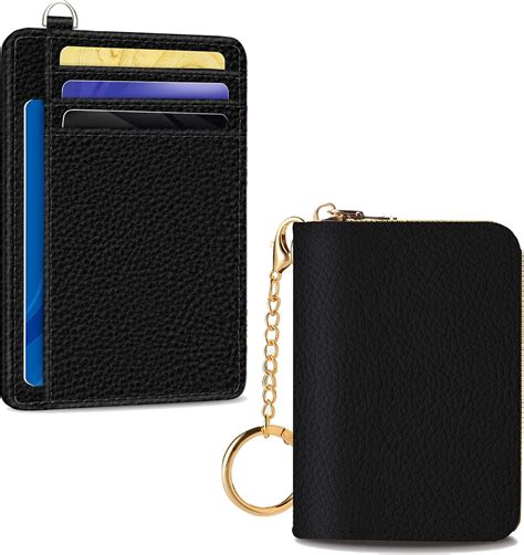 Yonlevres Black Credit Card Holder Small Wallets Woman