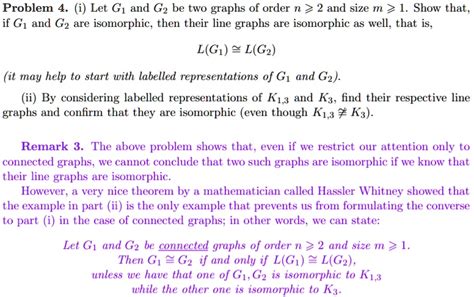 problem let g1 and gz be two graphs of order n 2 and size m 1 show that