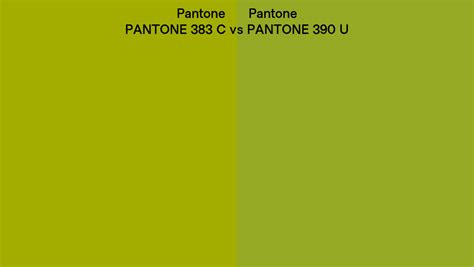 Pantone 383 C Vs Pantone 390 U Side By Side Comparison