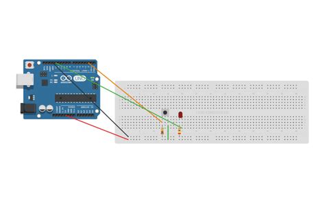 Circuit Design Digital Input Example Momentary Tact Button Tinkercad