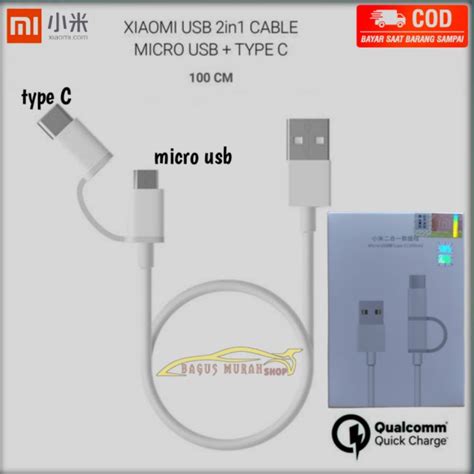 Jual Kabel Data Charger Mi In Micro Usb Type C Cm Kabel Data Mi In Original