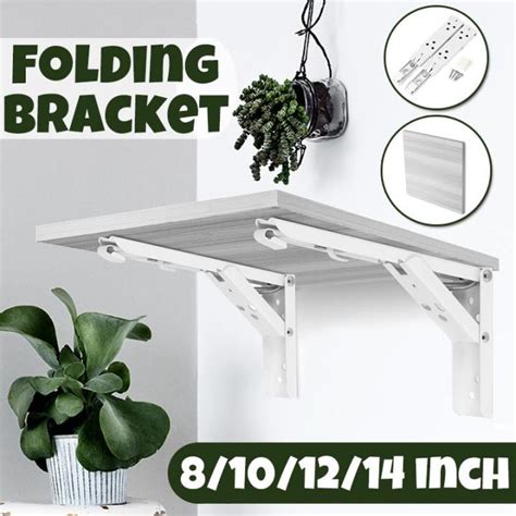 2 Pcs Heavy Duty Folding Shelf Brackets Robust Foldable Wall Shelf Support Bracket For Bench