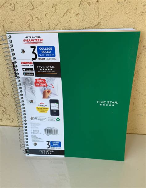 Five Star Wirebound Notebook 3 Subject