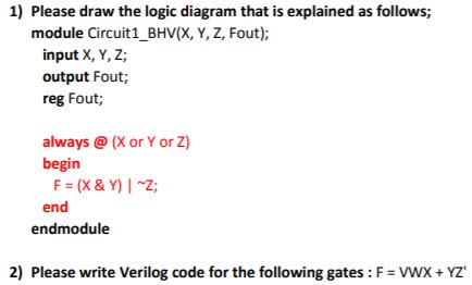 Circuit Design How Can I Solve These Verilog Questions Electrical Engineering Stack Exchange