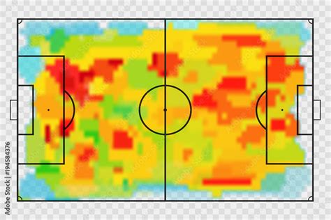 Vetor De Football Or Soccer Field With Heat Map Map Of Location