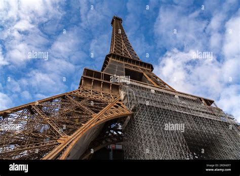 Paris France Jan 20 2022 The Iconic Eiffel Tower Wrought Iron