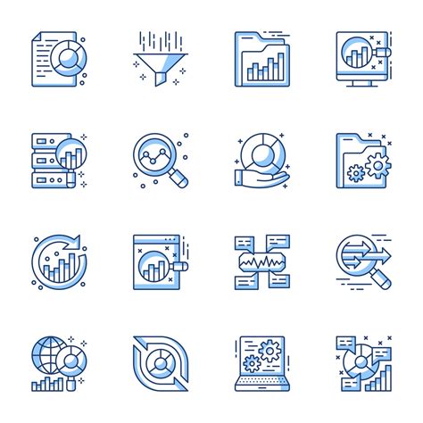Data Analytics Line Art Icon Set 1412440 Vector Art At Vecteezy