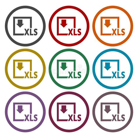 The XLS Icon File Format Symbol Set Stock Vector Illustration Of