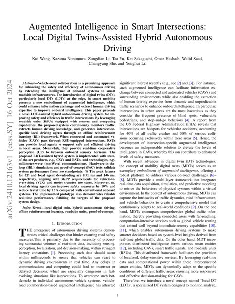 Pdf Augmented Intelligence In Smart Intersections Local Digital Twins Assisted Hybrid