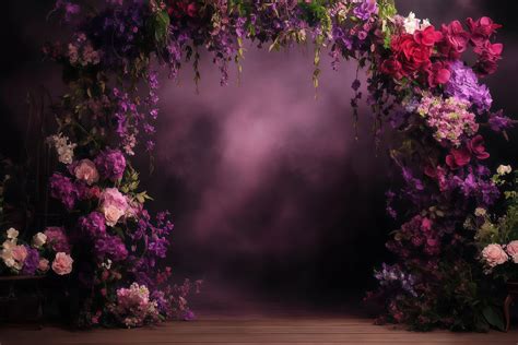 Mothers Day Photo Backdrops Violet Floral Arch Backdrop Lxx3 41