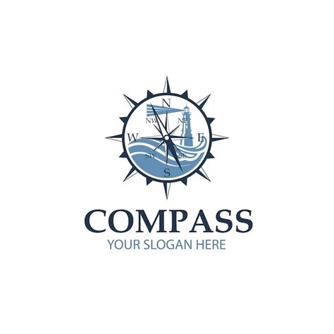 Premium Vector Compass With Lighthouse