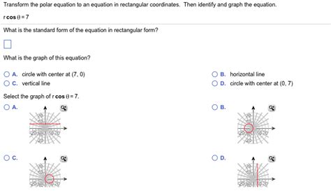 Solved Transform The Polar Equation To An Equation In
