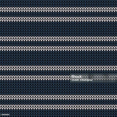 겨울 니트 패턴 배경입니다 스카프 모자 상단 가방 양말 또는 기타 현대적인 휴일 섬유 인쇄를위한 가로 이중 줄무늬와 파란색과 밝은 회색의 원활한 어두운 니트 질감 0명에