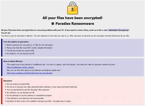 Remove Paradise Ransomware Xyz Extension