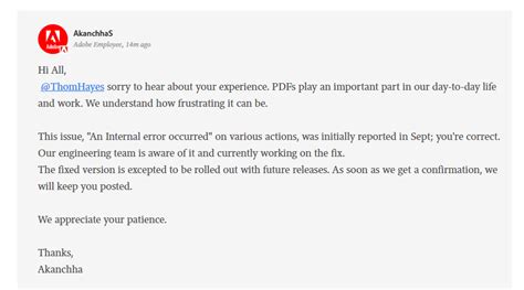 Solved An Internal Error Occured Whenever I Try To Prev Adobe