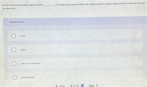Solved In The Context Of Quality Improvement Is A Large