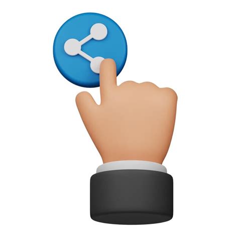 Premium Photo Click Share Button 3d Icon Isolated On The White Background