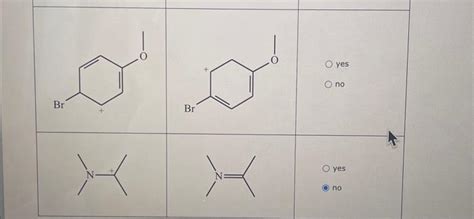 Solved Decide Whether Each Row Is A Set Of Resonance Chegg Com