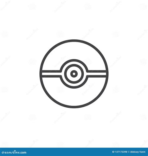 Linear Pokeball Icon From Entertainment And Arcade Outline Collection Thin Line Pokeball Vector
