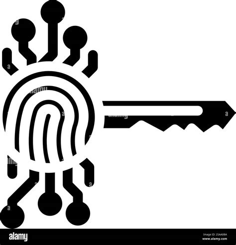 Encryption Biometric Glyph Icon Vector Encryption Biometric Sign Isolated Symbol Illustration