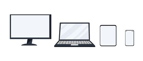 장치 아이콘 컬렉션 집합입니다 데스크톱 컴퓨터 노트북 태블릿 및 스마트폰 장치 기호 벡터 감시에 대한 스톡 벡터 아트 및 기타 이미지 Istock