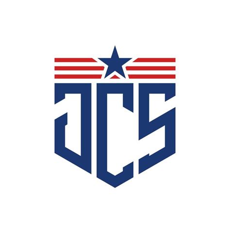 Premium Vector Patriotic Jcs Logo With Star And American Flag Straps Letter Jcs Logo With Usa Flag