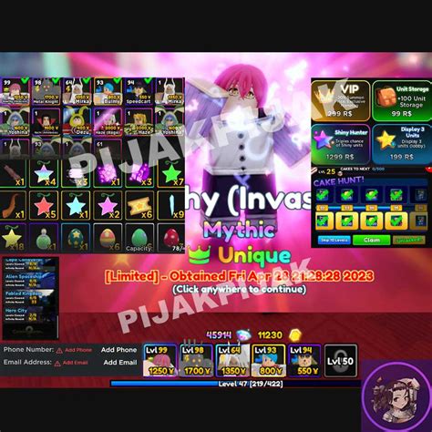 Gowthy Invasion Unique Account Anime Adventures Aa No Bindings Automatic Order