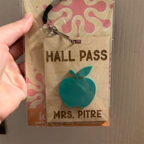 Personalized Teacher Hall Pass Bathroom Pass Classroom Hall Pass