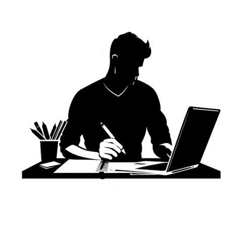 Graphic Designer Silhouette Electronics Computer Premium Ai Generated