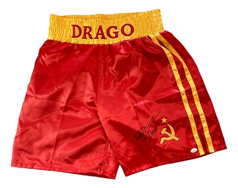 Dolph Lundgren Signed Rocky Iv Boxing Trunks Inscribed Drago Jsa
