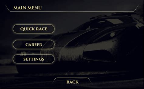 Game Main Menu Design