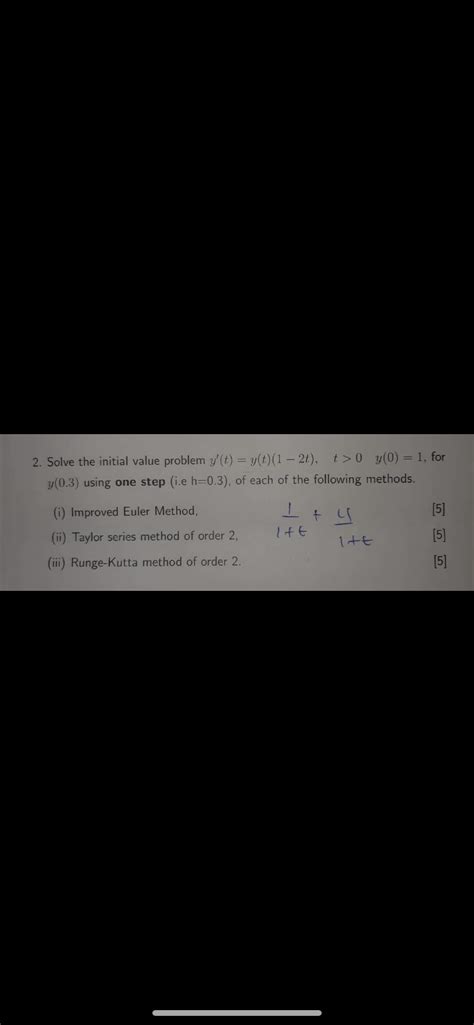 Solved 2 Solve The Initial Value Problem