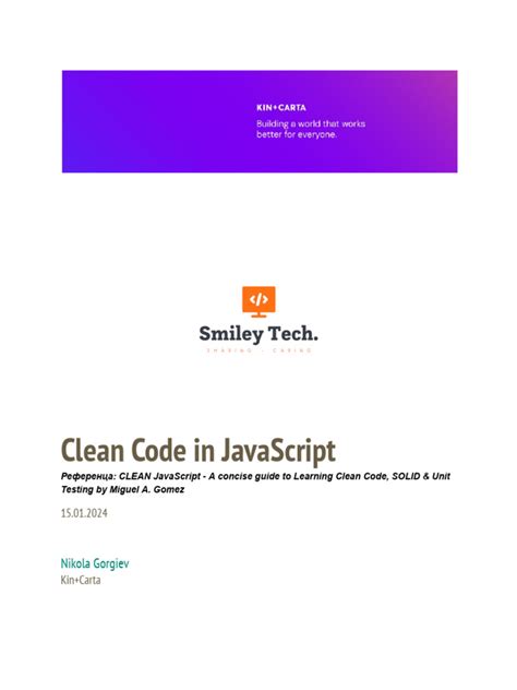 Clean Code In Javascript Pdf