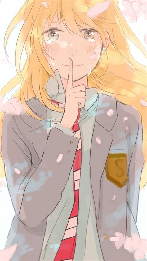 Anime Your Lie In April Cherry Blossom Brown Eyes Kaori Miyazono