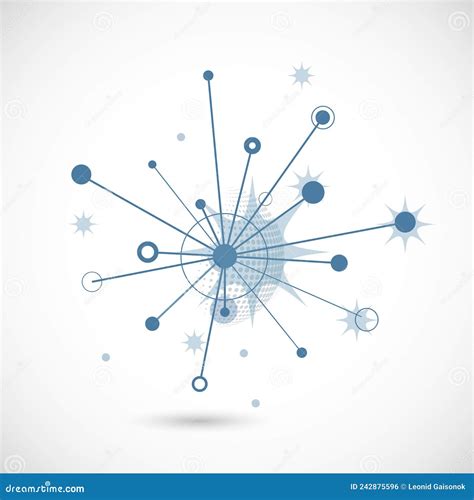 Network Connectivity Design Communication Cyan Structure Stock Vector