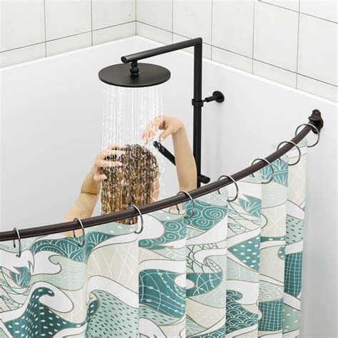 48 Inch Curved Shower Rod Misounda Corner Curved Shower Curtain Rod
