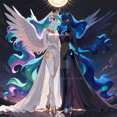 Celestia And Luna Sisters By Shennyyou On Deviantart