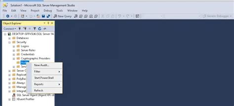 enable mssql server and database level auditing