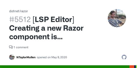 Lsp Editor Creating A New Razor Component Is Temporarily Recognized · Issue 5512 · Dotnet