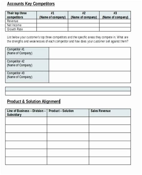 Account Management Plan Template New Key Account Management Template