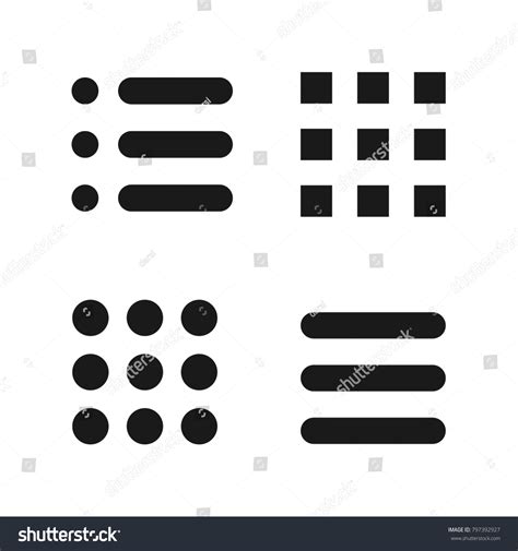 Menu Icon Set Hamburger Button Navigation Stock Vector Royalty Free 797392927 Shutterstock