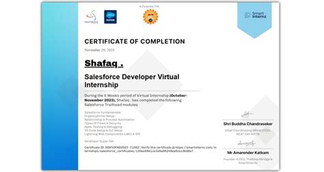 Shafaq On Linkedin Smartinternz Salesforce Skilledonsalesforce Thesmartbridge Aicte…