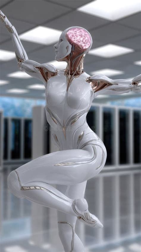 Ai Humanoid Robot With Neural Interface Advanced Artificial Intelligence Technology Futuristic