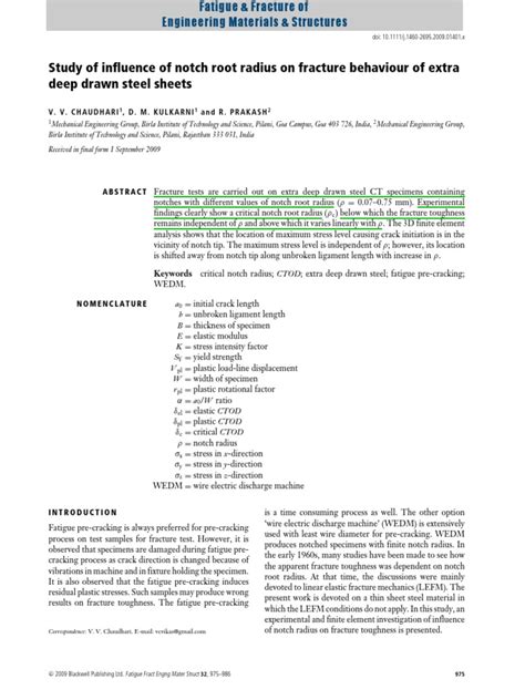 Influence Of Notch Root Radius On The Fracture Behavior Of Extra Deep