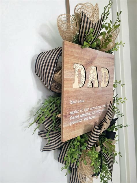 Door Swag With Dad Sign Dad Wall Decor Dad Wall Hanging Dad Swag