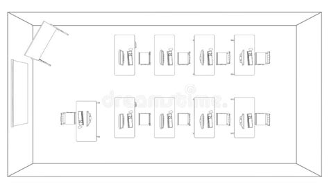 Computer Class With Tables And Computers Stock Illustration Illustration Of Knowledge
